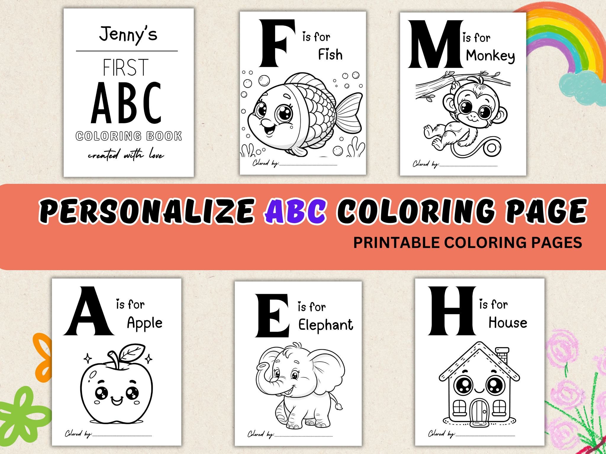 ABC Alphabet Coloring Pages, Letter Coloring Sheets, Kids Learning ...