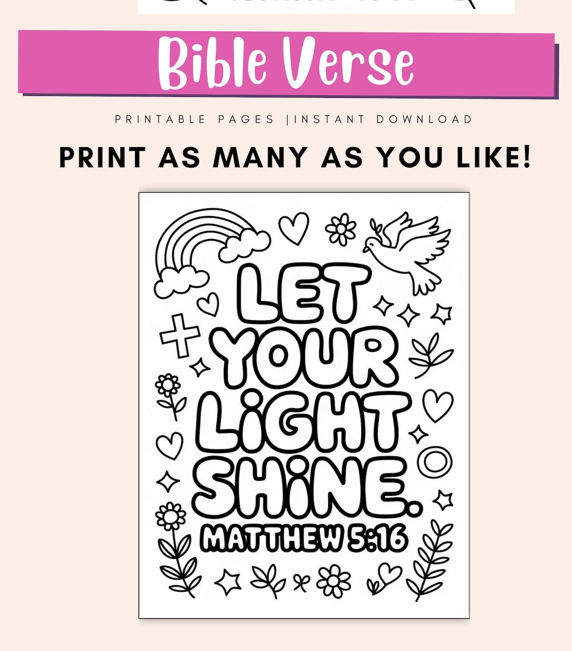 Bible Verse Coloring Pages for Kids & Adults – Christian Scripture ...