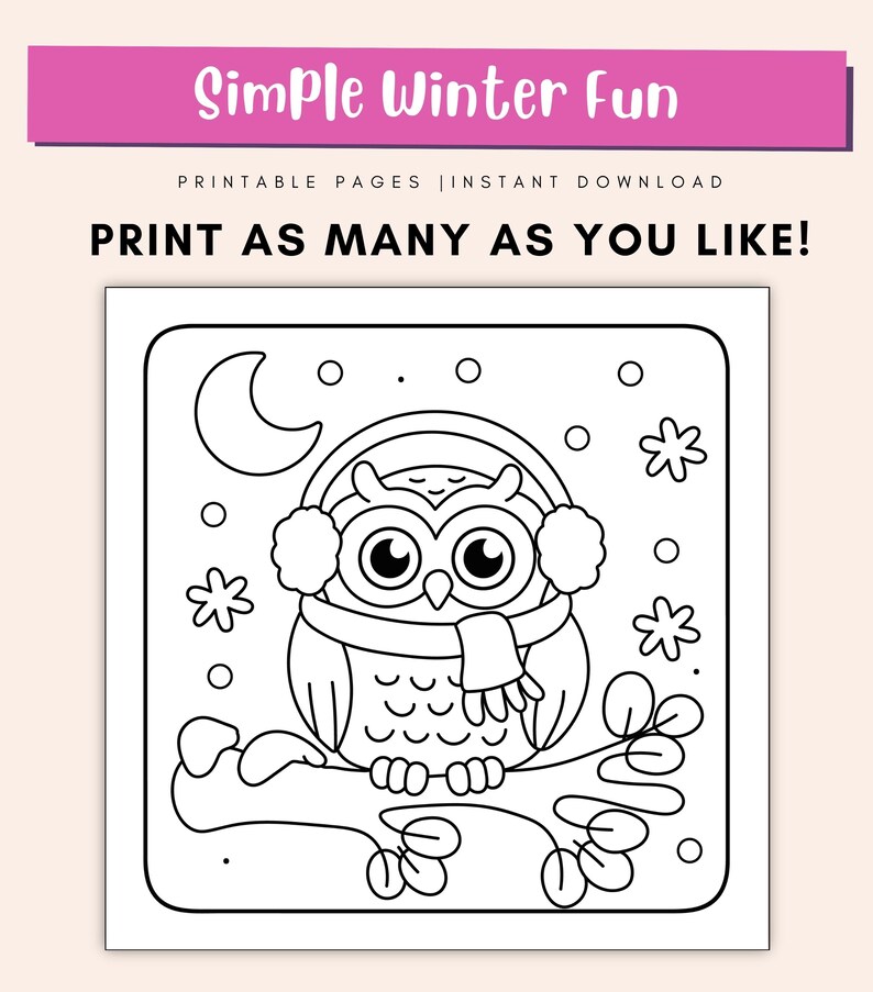 Easy Winter Coloring Pages for Kids – Simple Snow Fun, Cozy Holiday ...