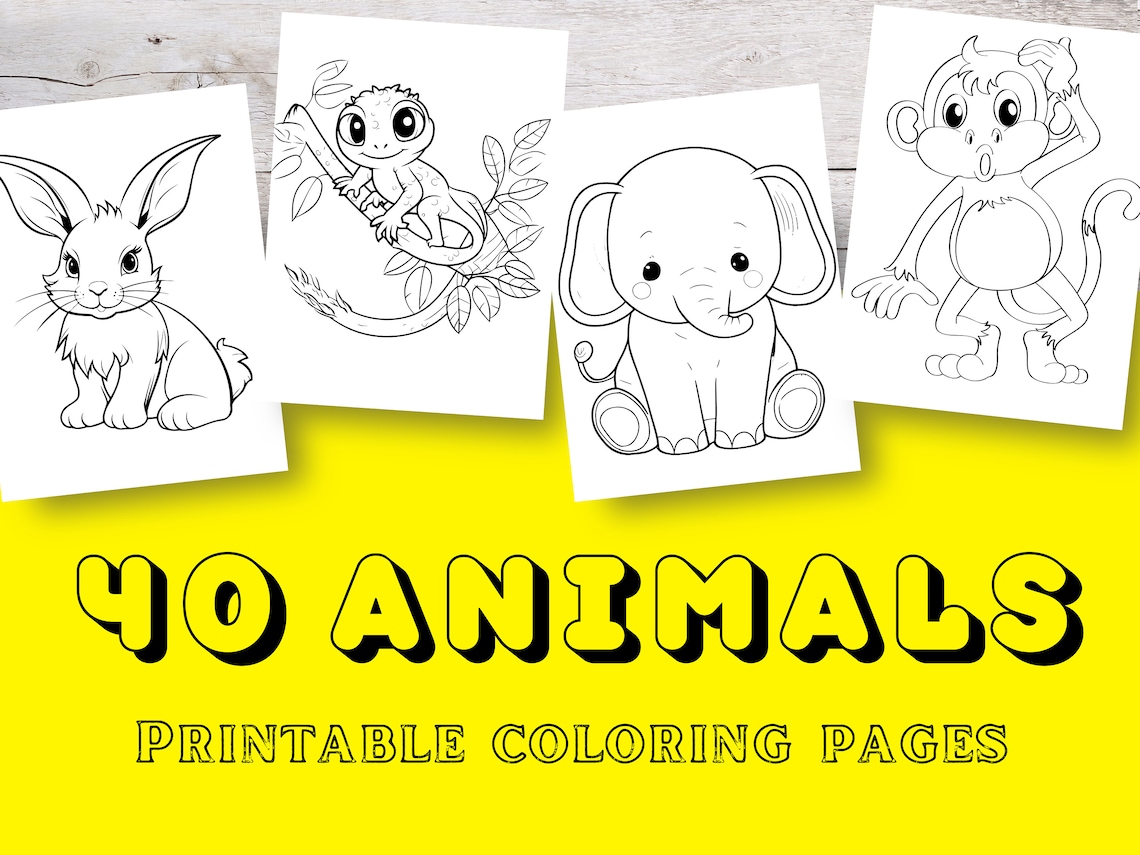 Easy Animals Coloring Pages for Kids, Kindergarten, Toddlers ...