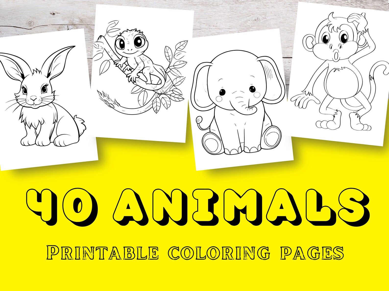 Easy Animals Coloring Pages for Kids, Kindergarten, Toddlers ...