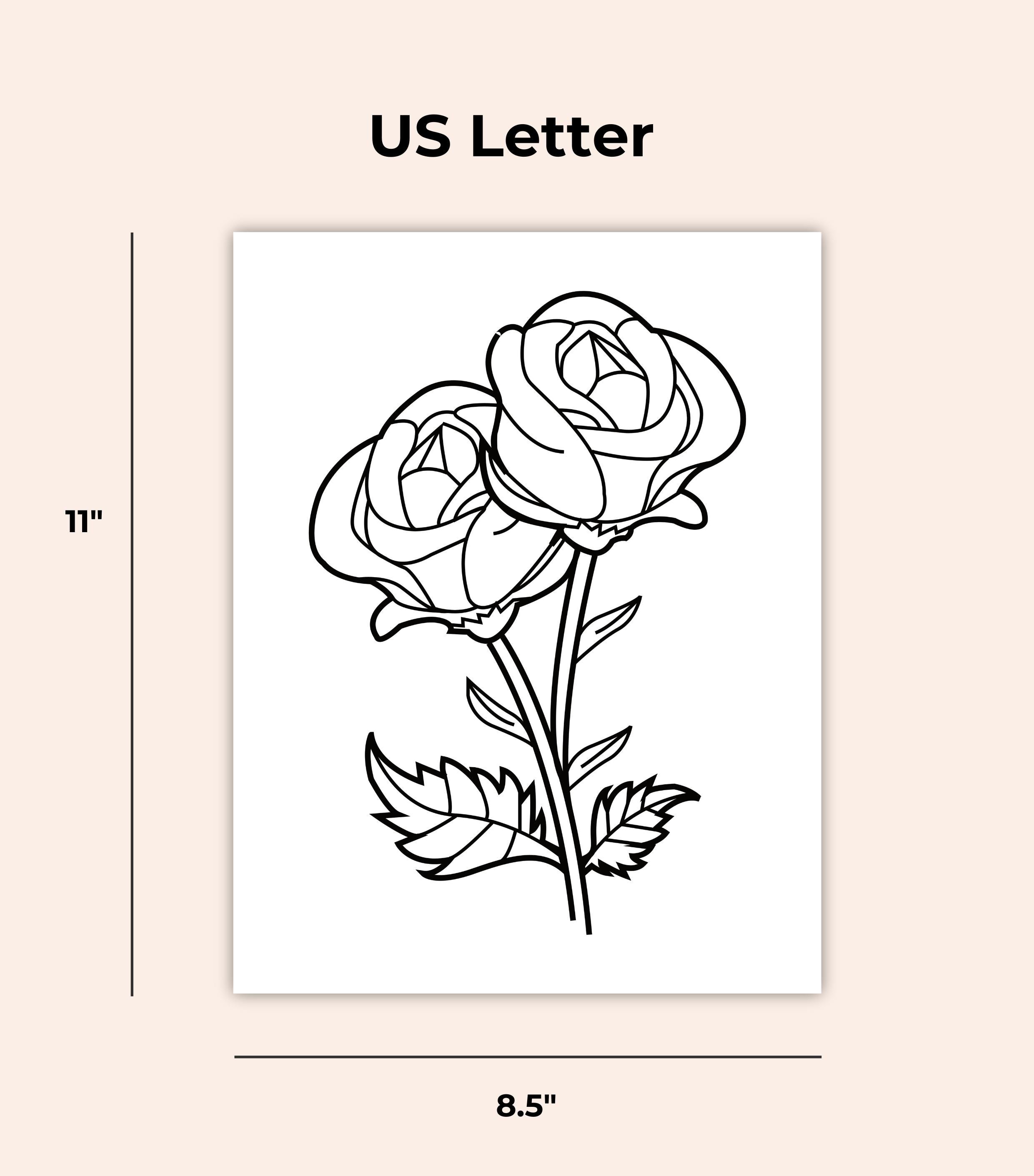 Easy Flowers Coloring Pages for Kids & Adults – Simple Toddler Floral ...