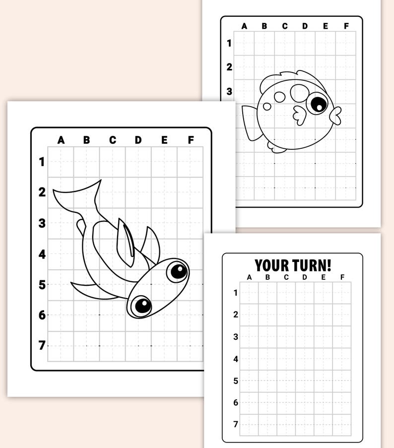 Sea Animals Drawing Worksheets for Kids – Step by Step Ocean Animal Art ...