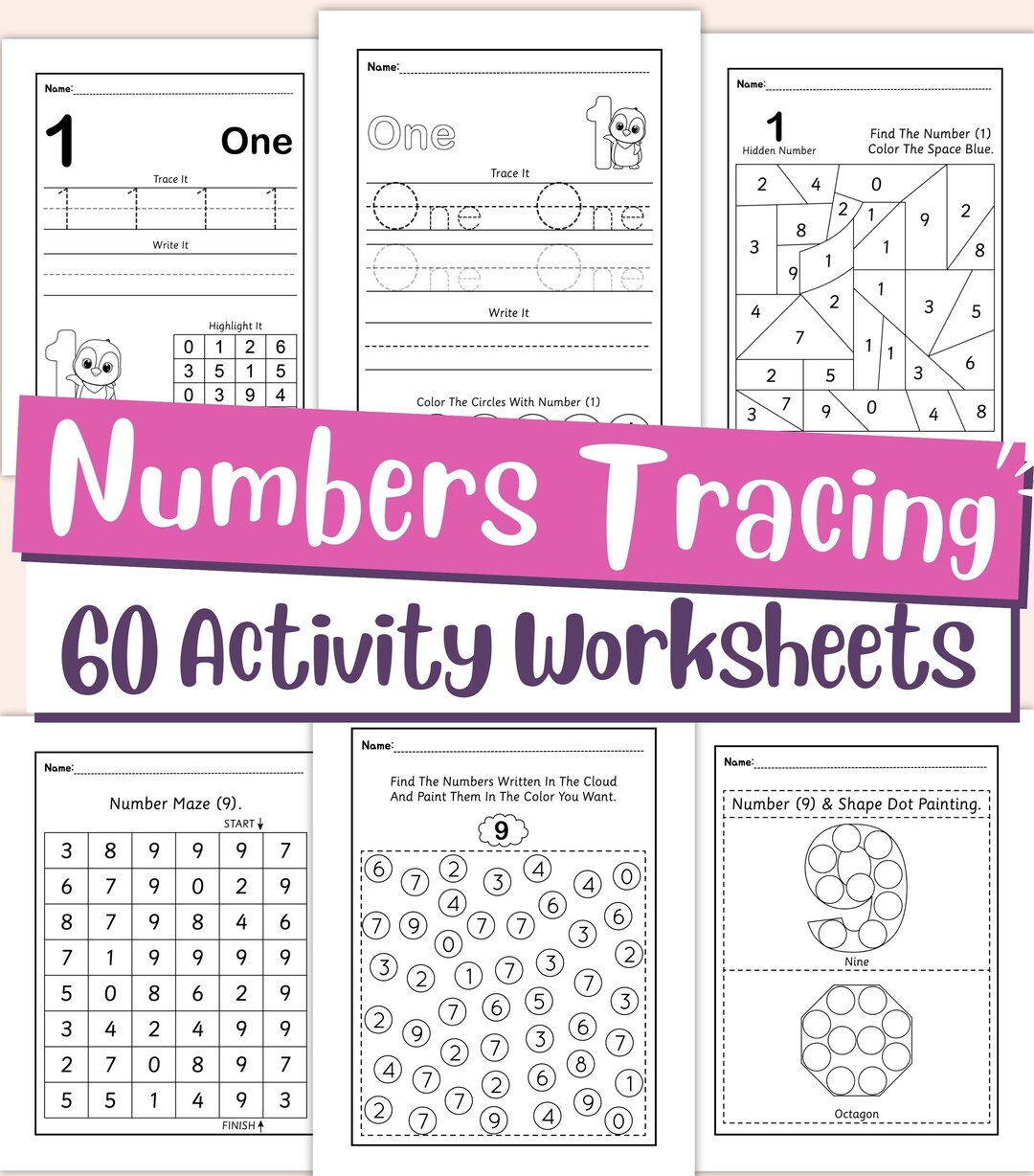 Numbers Tracing Activity Worksheets for Kids, Writing Numbers ...