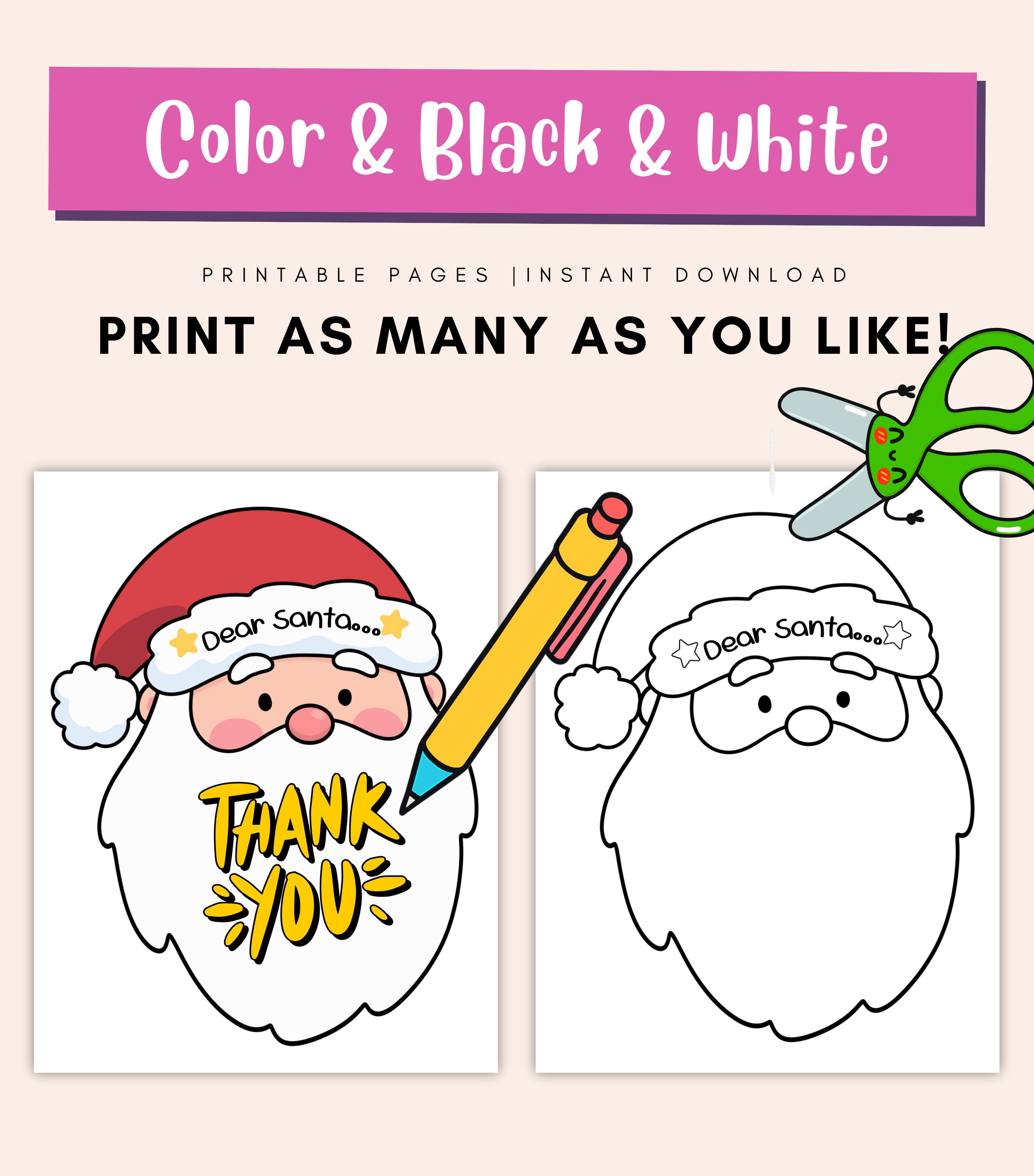 Dear Santa Letter Printable – Christmas Wish List Coloring Page for ...