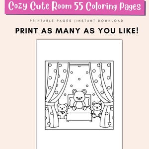 Cozy Room Coloring Pages for Kids: Princess, Space & Kawaii Bedroom ...