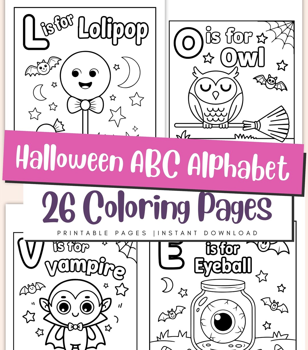 Halloween ABC Coloring Pages for Kids – Fun Spooky Alphabet Activity ...