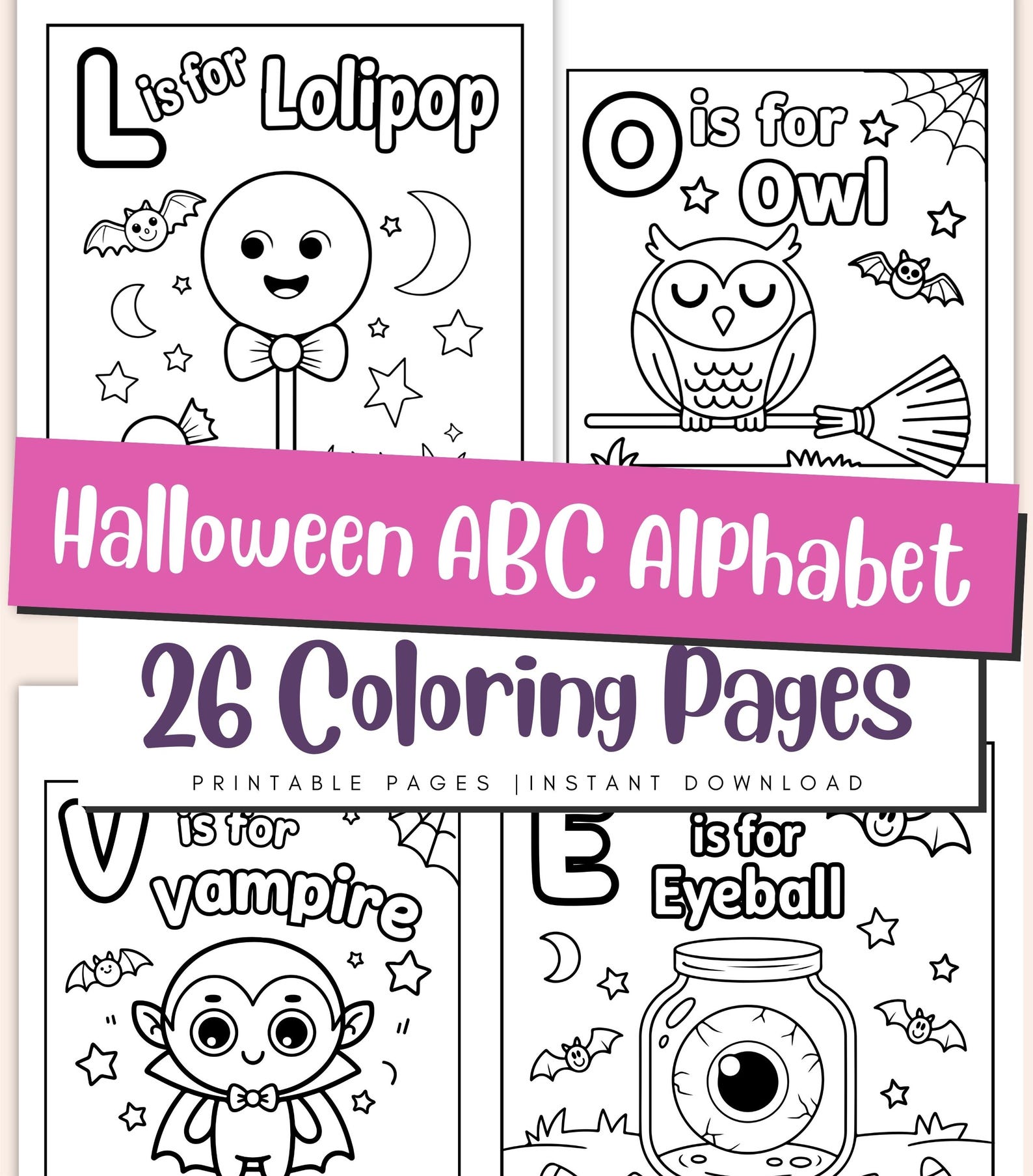 Halloween ABC Coloring Pages for Kids – Fun Spooky Alphabet Activity ...