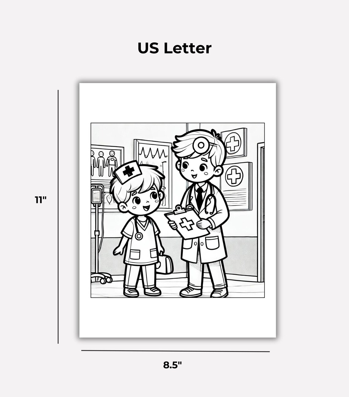 Little Doctor Coloring Pages for Kids: Nurse & Surgeon Printable ...