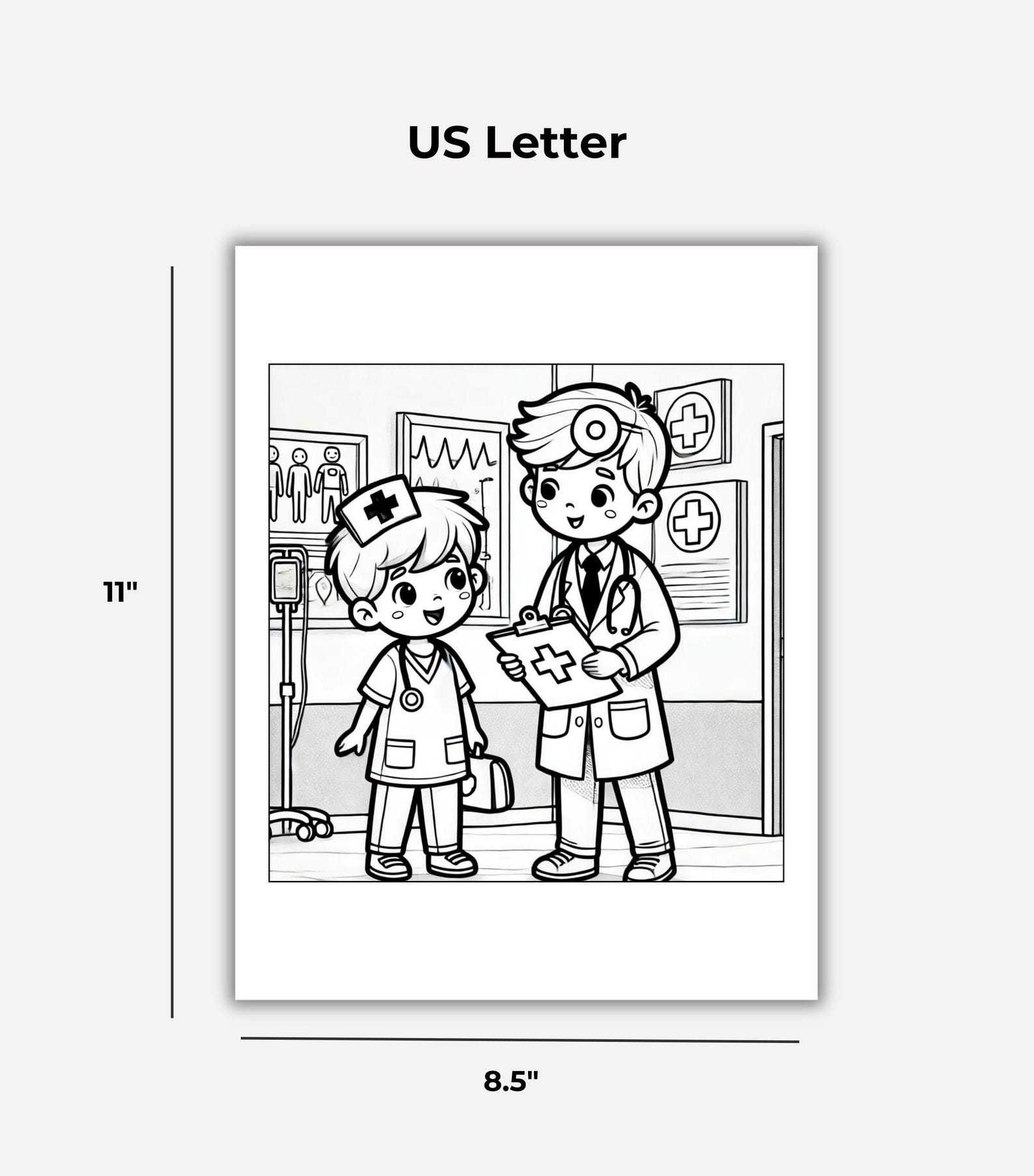 Little Doctor Coloring Pages for Kids: Nurse & Surgeon Printable ...
