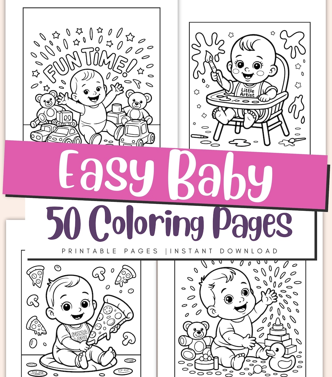 Baby Toddler Coloring Pages Printable for Kids & Adults - Toddler Daily ...