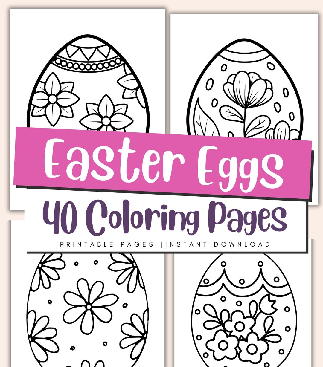 Easter Eggs Coloring Pages for Kids – Printable Holiday Activity ...