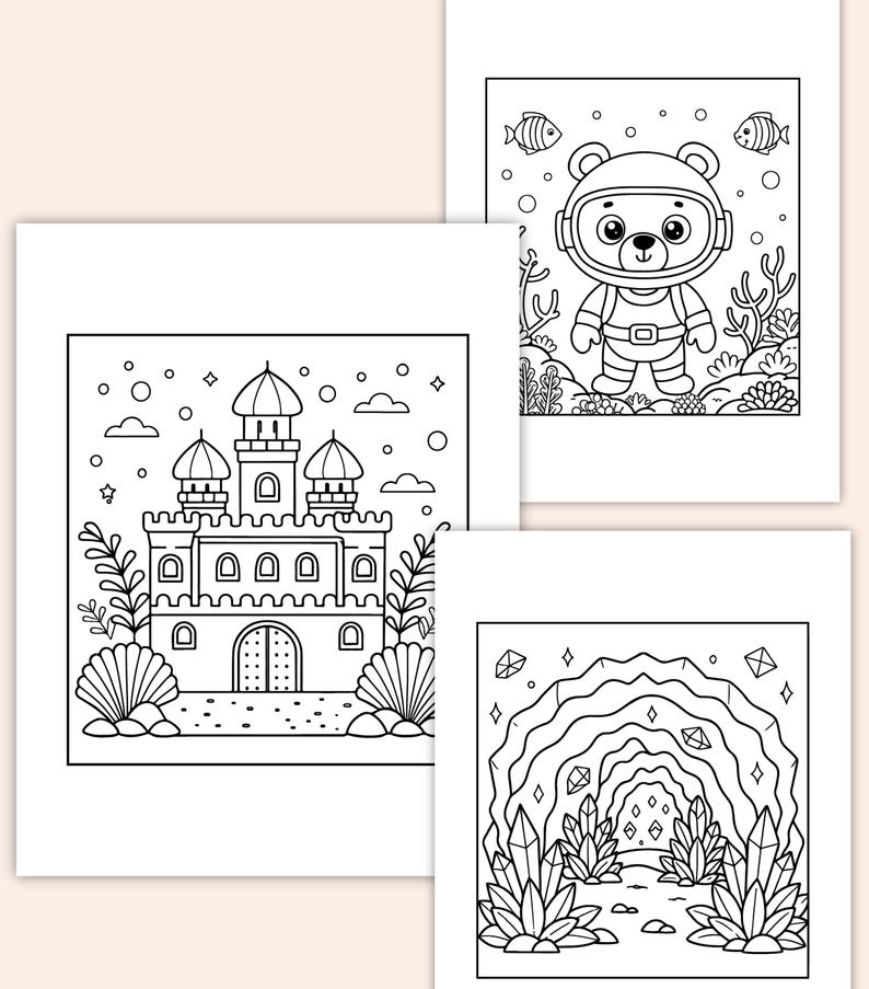 Under the Sea Coloring Pages for Kids – Easy Ocean Animals Printable ...