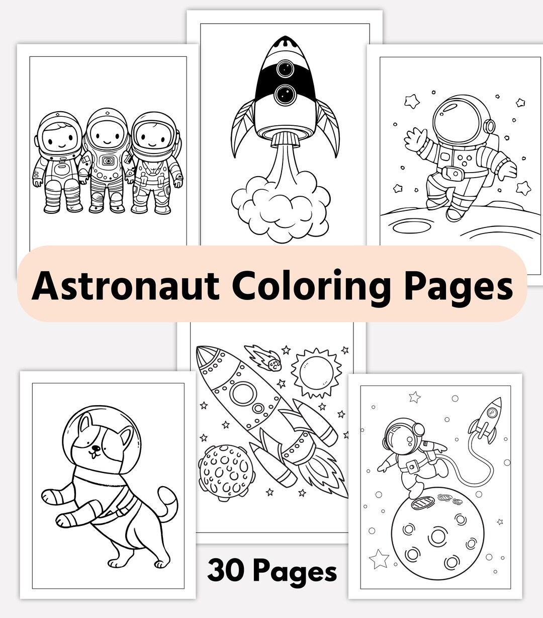 Astronaut Coloring Book, Planets Coloring Page, Rocket Ship, Outer ...