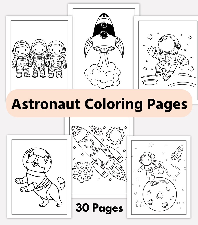 Astronaut Coloring Book, Planets Coloring Page, Rocket Ship, Outer ...
