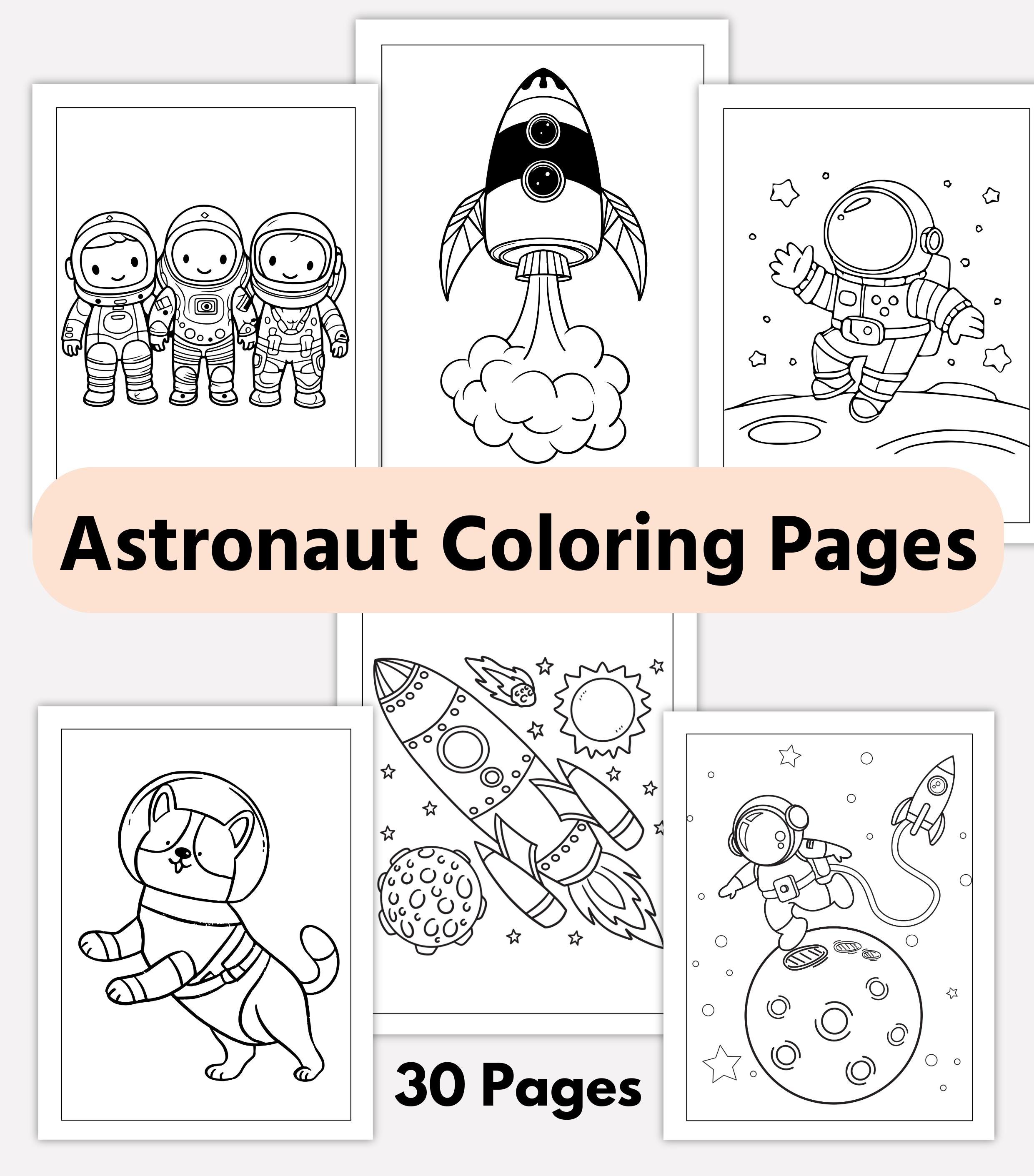 Astronaut Coloring Book, Planets Coloring Page, Rocket Ship, Outer ...