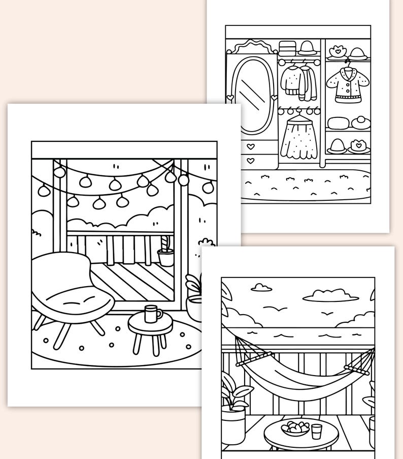 Cozy Corner Coloring Pages for Kids, Bold and Easy Coloring Book ...