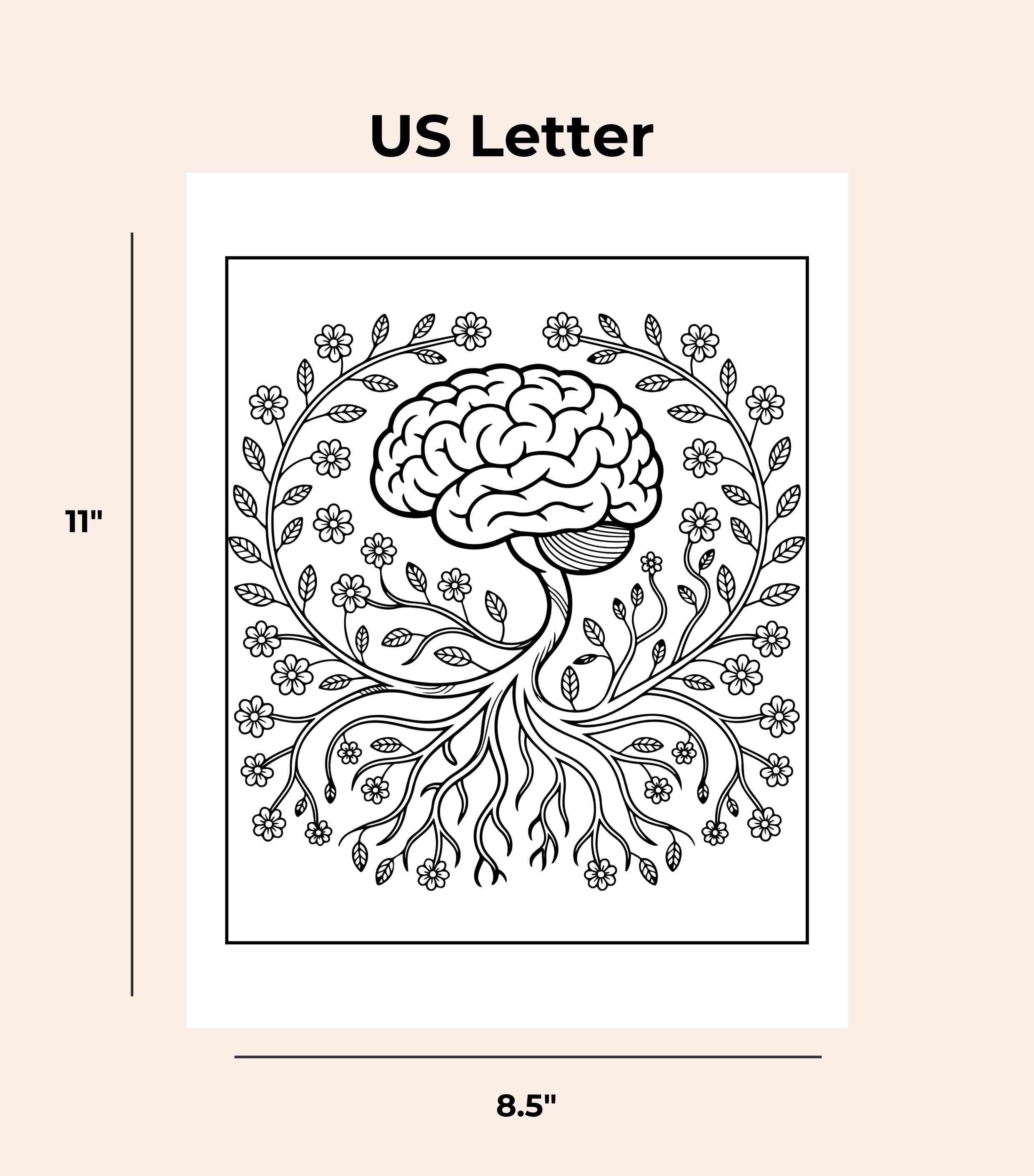 Vintage Floral Anatomy Coloring Pages: Human Body Educational Art for ...