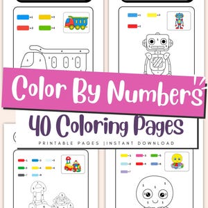 Color by Numbers for Kids: Easy Painting Activity Book Printable ...