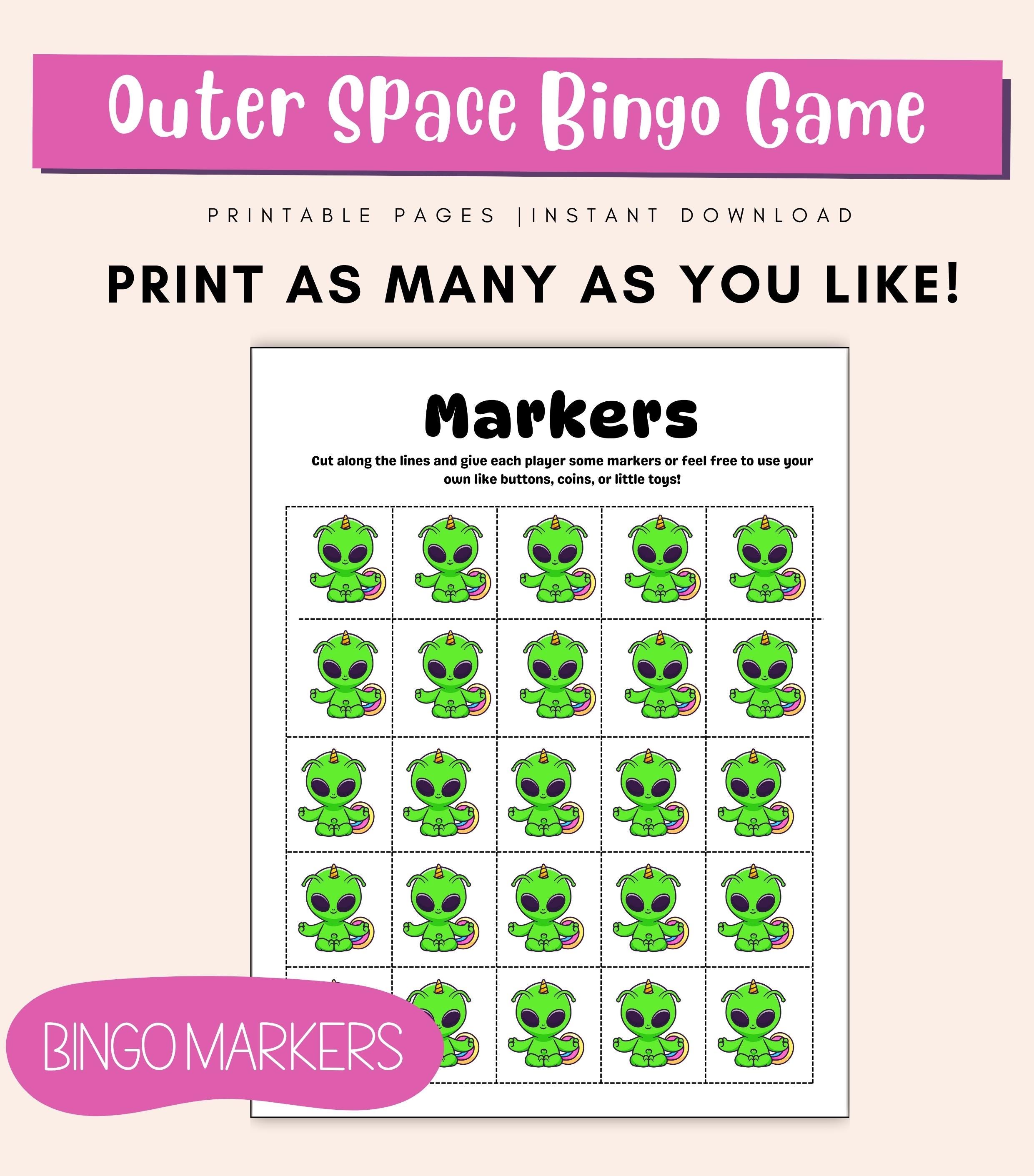 Outer Space Bingo for Kids – Printable Cosmic Adventure, Fun Astronaut ...