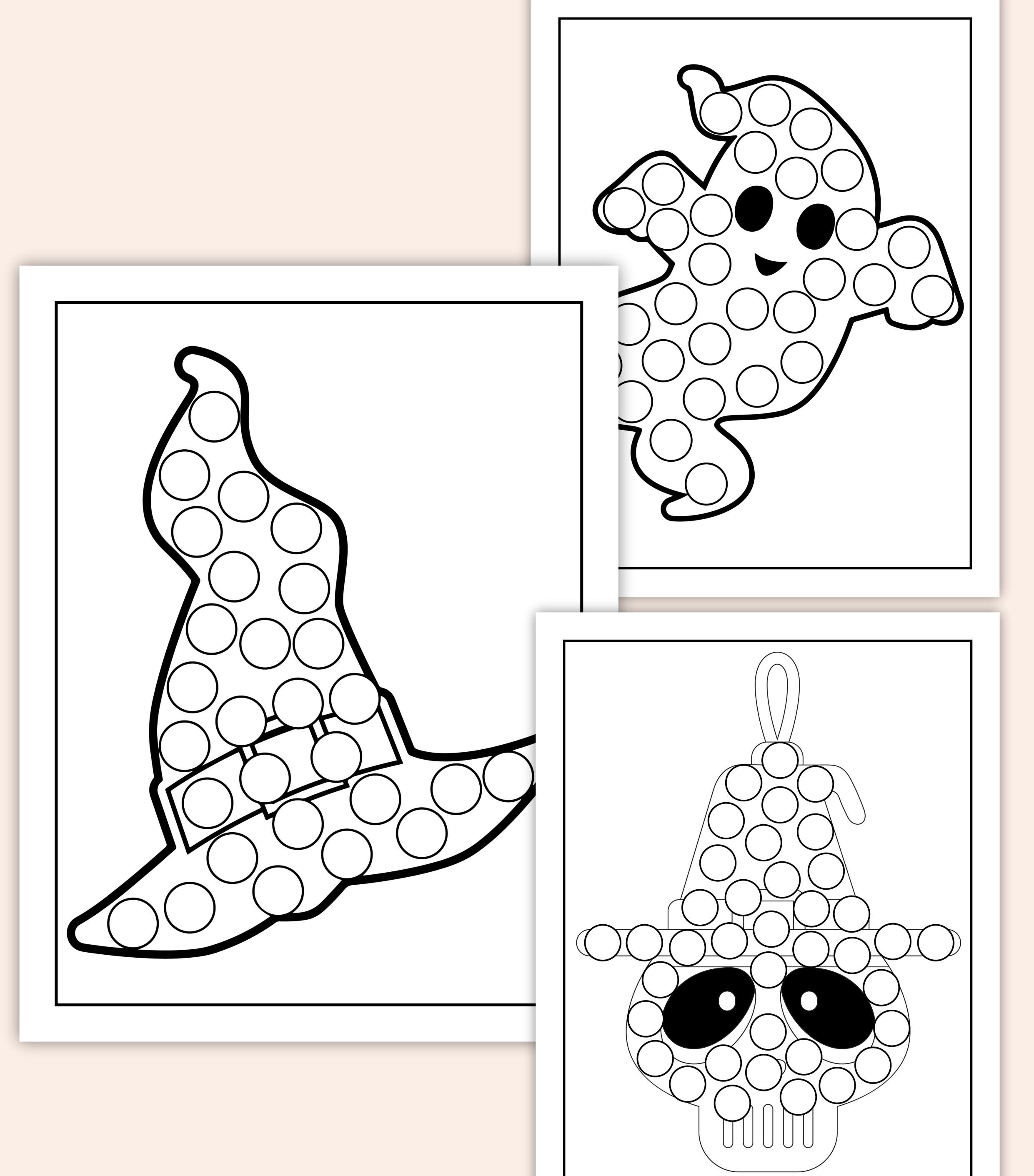 Halloween Dot Marker Worksheets: Spooky Dab & Dot Activity Pages (PDF ...