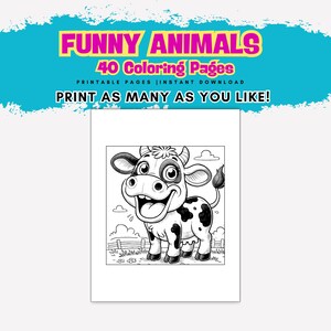 Cute Animals Coloring Pages for Kids, Funny Printable Activity Sheets ...