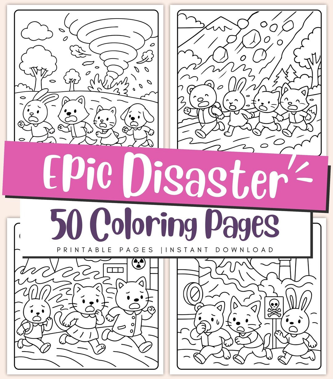 Epic Disaster Coloring Pages – Action Adventure Art for Kids & Adults ...