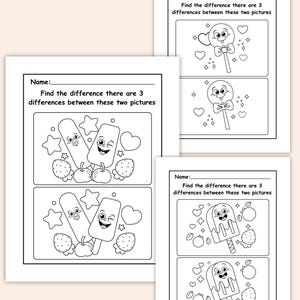 Spot the Difference Worksheets for Kids: Printable Preschool Activity ...