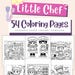 Little Chef Coloring Pages for Kids: Cooking & Kitchen Fun Activity ...