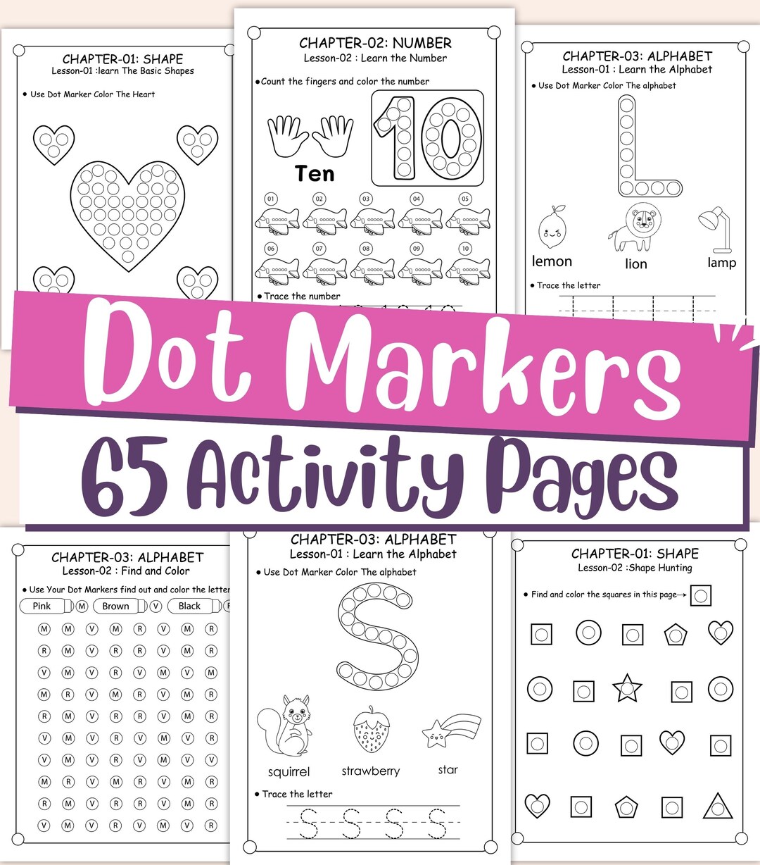 Preschool Dot Marker Worksheets – Printable Dot Painting Activity Pages ...