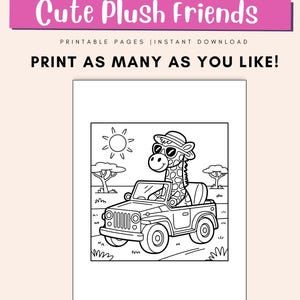 Kawaii Plush Animal Coloring Pages for Kids: Fun Printable Activity ...