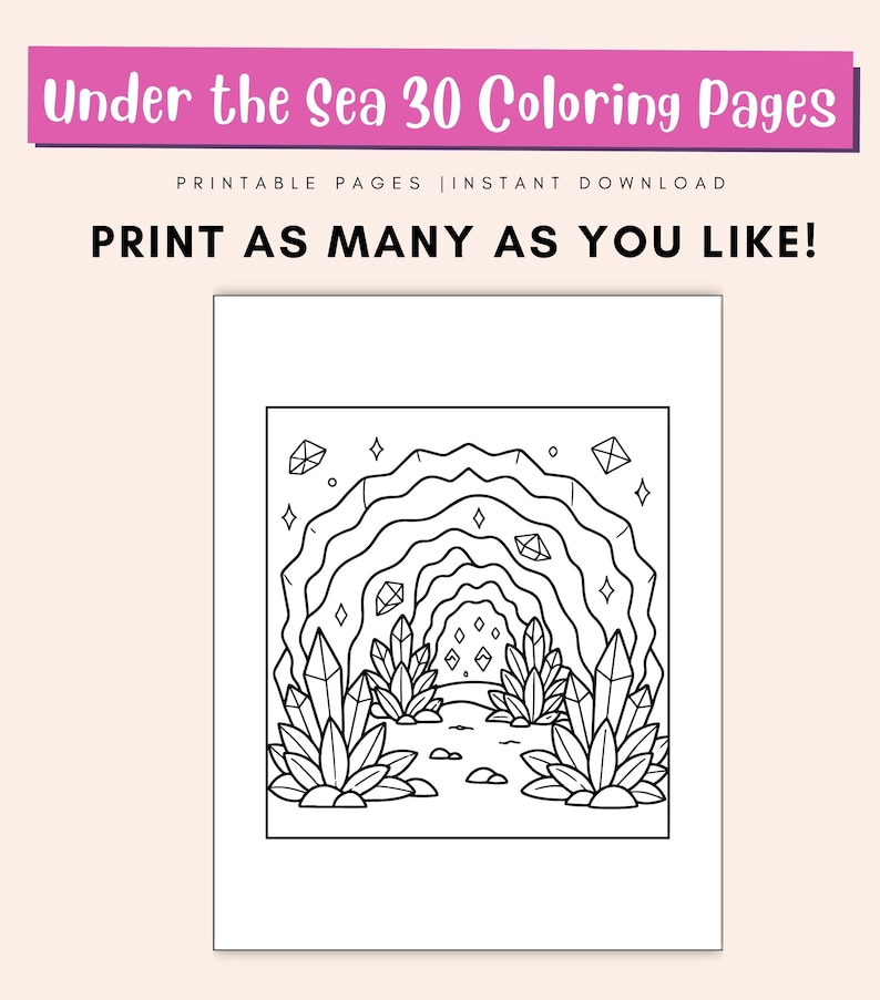 Under the Sea Coloring Pages for Kids – Easy Ocean Animals Printable ...