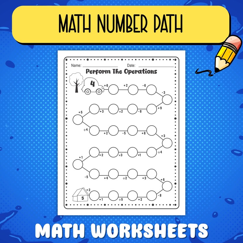 Grade 2-3 Number Path Math Printable, Addition Subtraction Worksheets ...