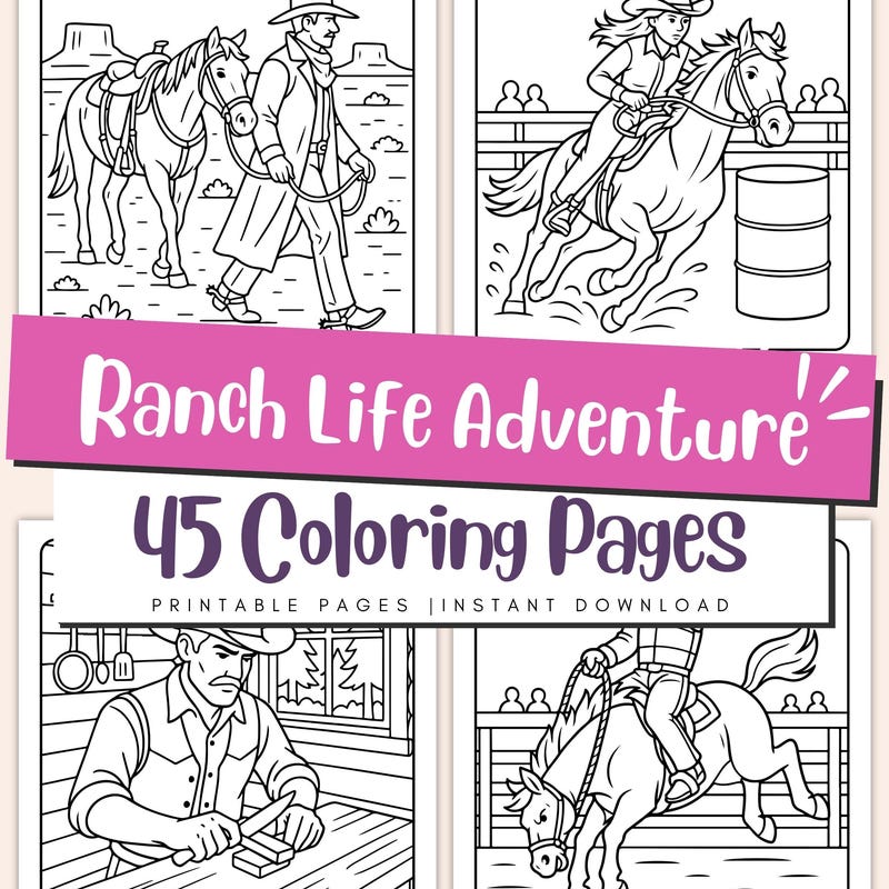 Ranch Coloring Sheets - Etsy