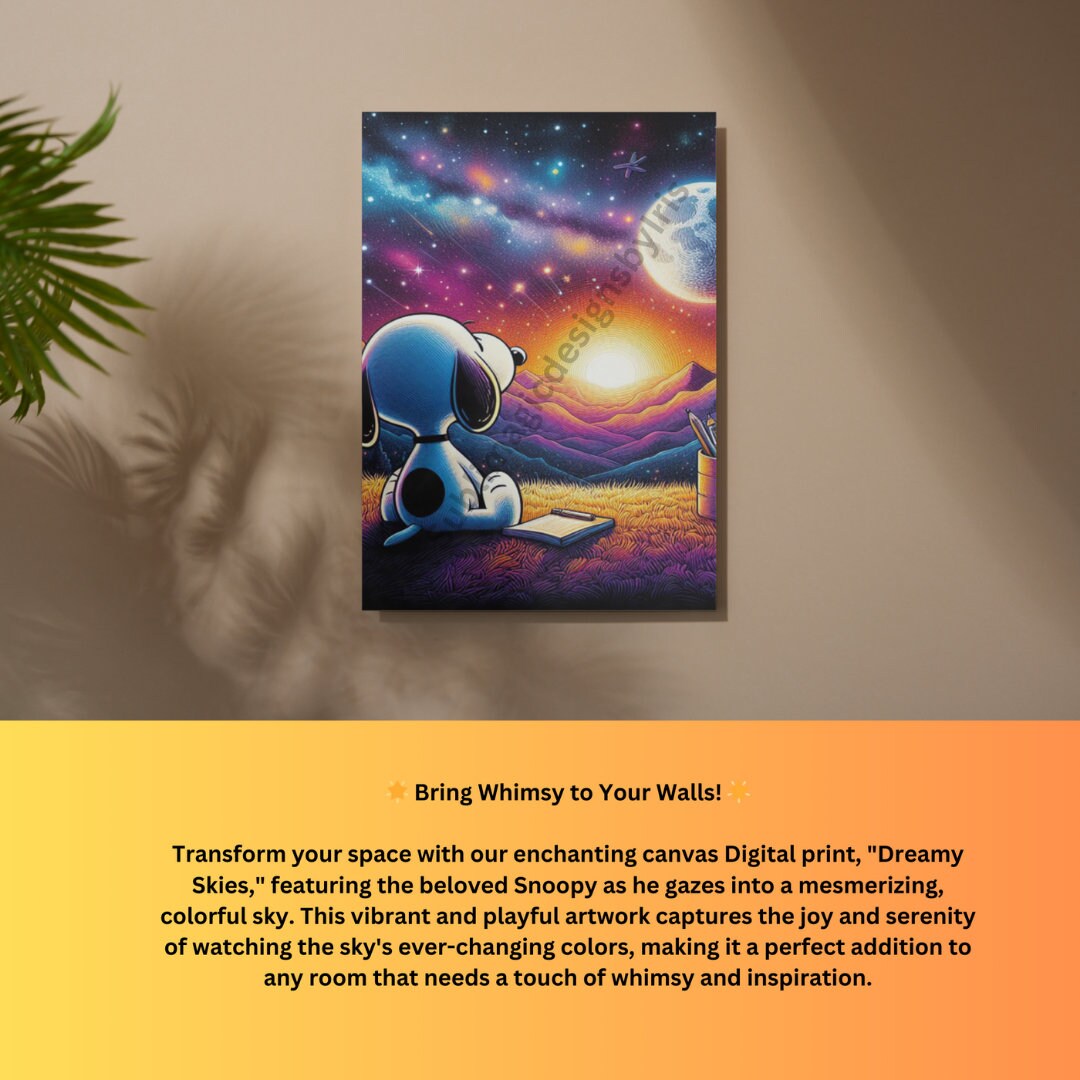 Dreamy Skies - Snoopy Gazing at the Colorful Horizon - Etsy
