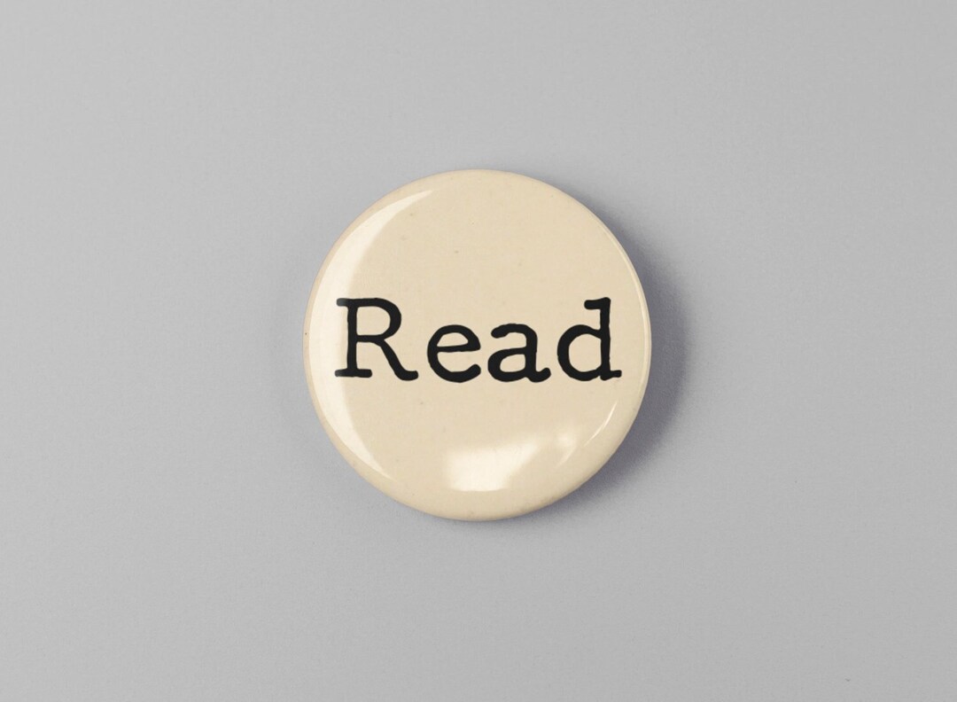 Read 1.25" or 2.25" Pinback Pin Button Badge Librarian Gift Bookworm ...