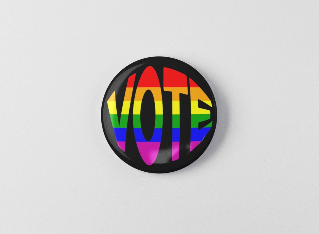 Rainbow Pride Vote 1.25 or 2.25 Pinback Pin Button Badge Gay Pride ...