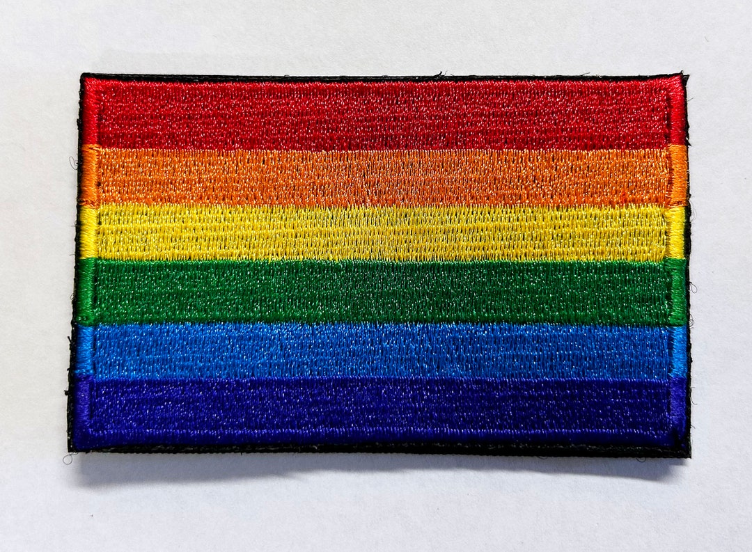 Pride Flag 2 X 3.125-inch Rectangle Embroidered Tactical Patch Velcro ...