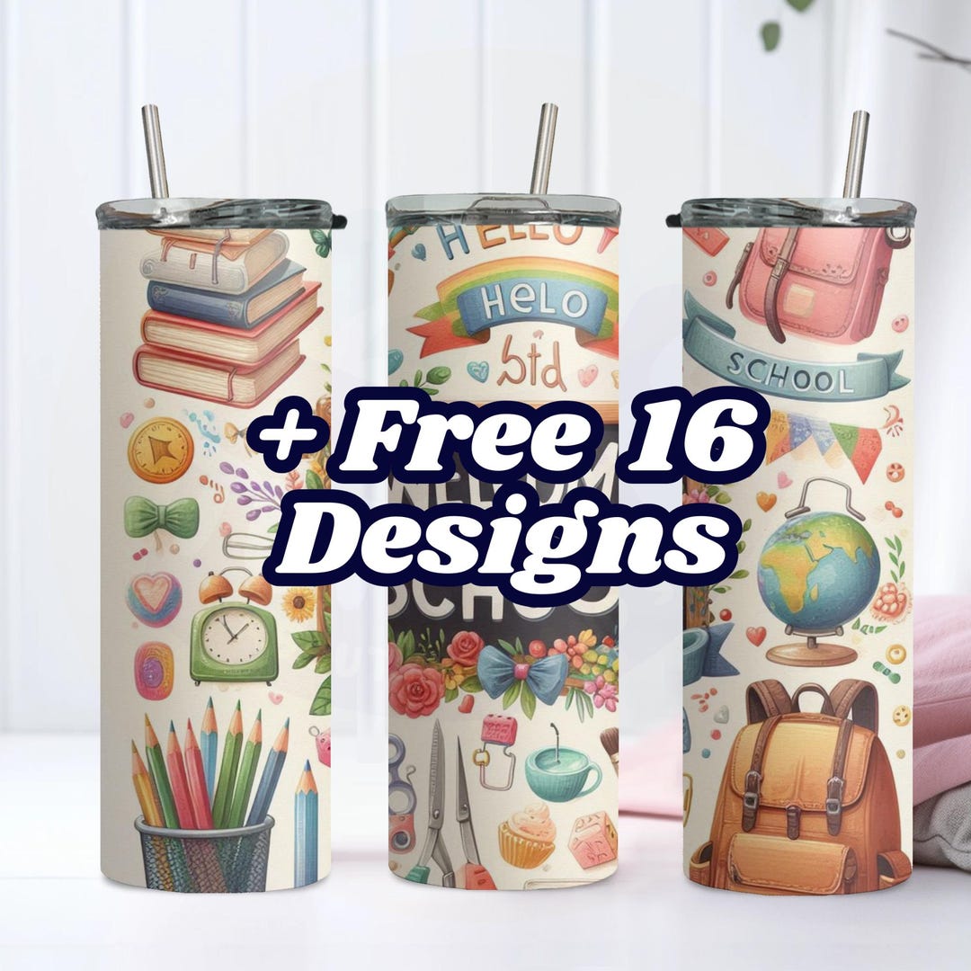 Welcome Back to School 20 Oz Skinny Tumbler PNG, First Day of School ...