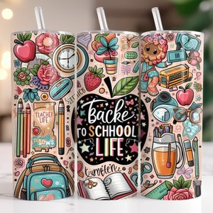 Teacher Life 20 Oz Skinny Tumbler , Sublimation Designs, Teacher ...