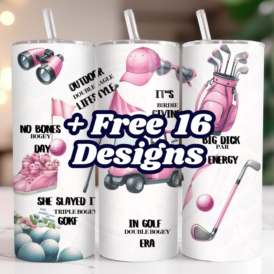 Funny Women Golf Tumbler Wrap 20 Oz Skinny Tumbler Sublimation Design ...