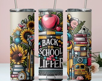 Teacher Life 20 Oz Skinny Tumbler , Sublimation Designs, Teacher ...