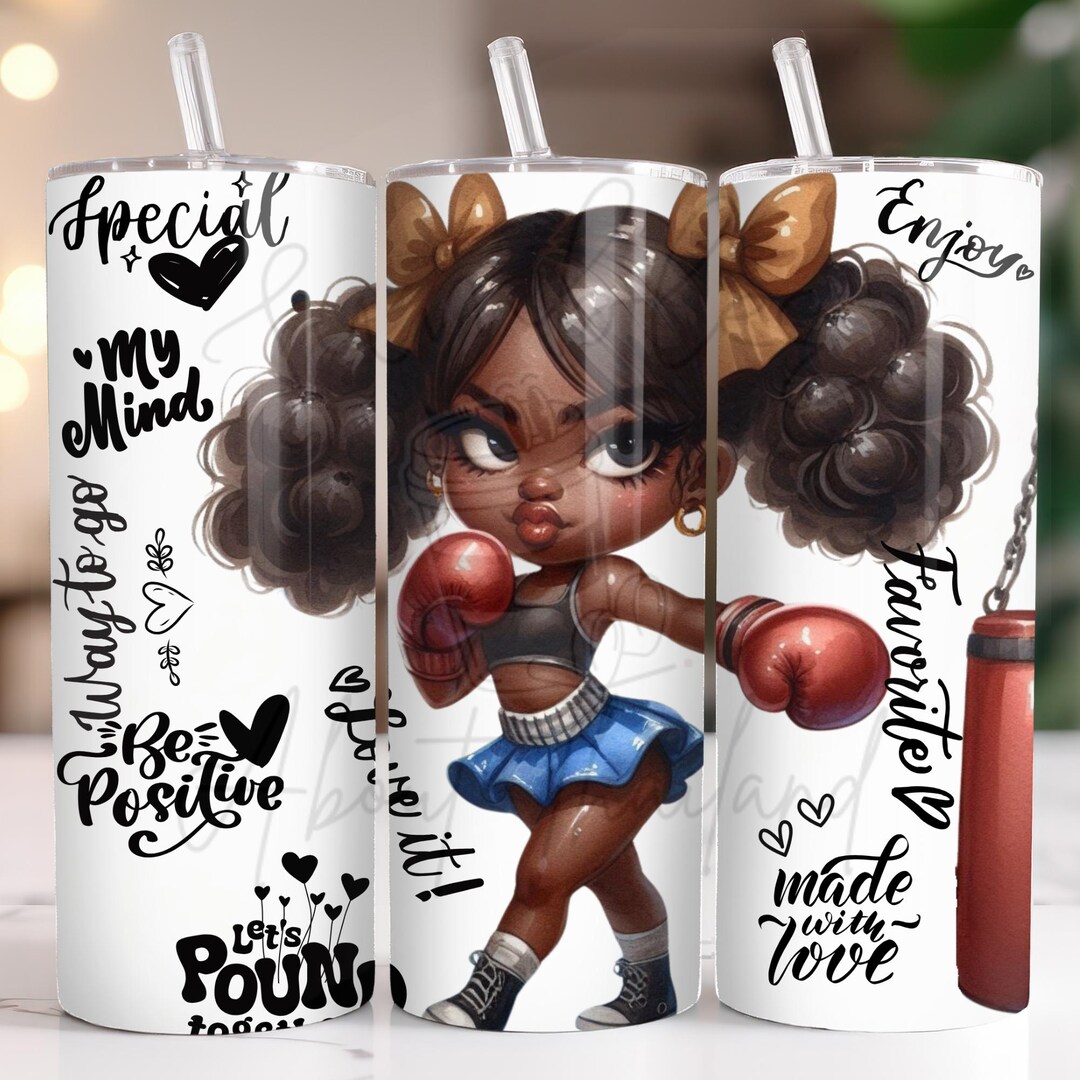 Boxing Girl Tumbler Wrap, Sassy Afro Girl PNG (digital Download) - Etsy