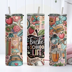 Teacher Life 20 Oz Skinny Tumbler , Sublimation Designs, Teacher ...