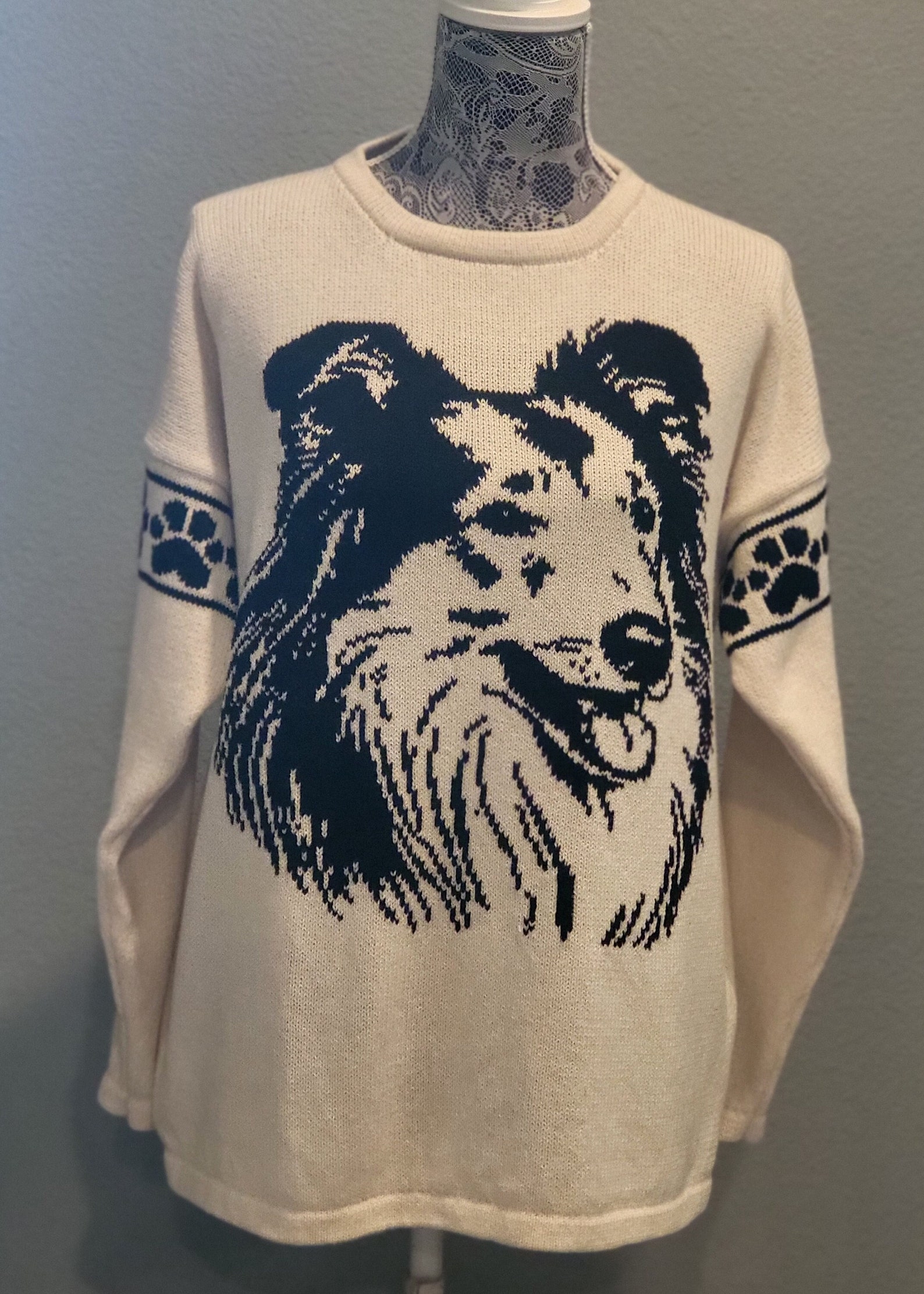 Custom Knit Rough Collie Sweater: Cotton Dog Breed Design - Etsy