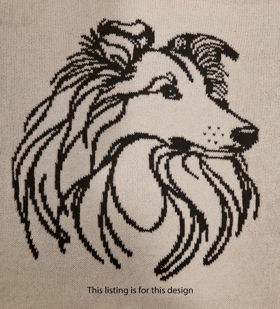 Custom Knit Rough Collie Sweater: Cotton Dog Breed Design - Etsy