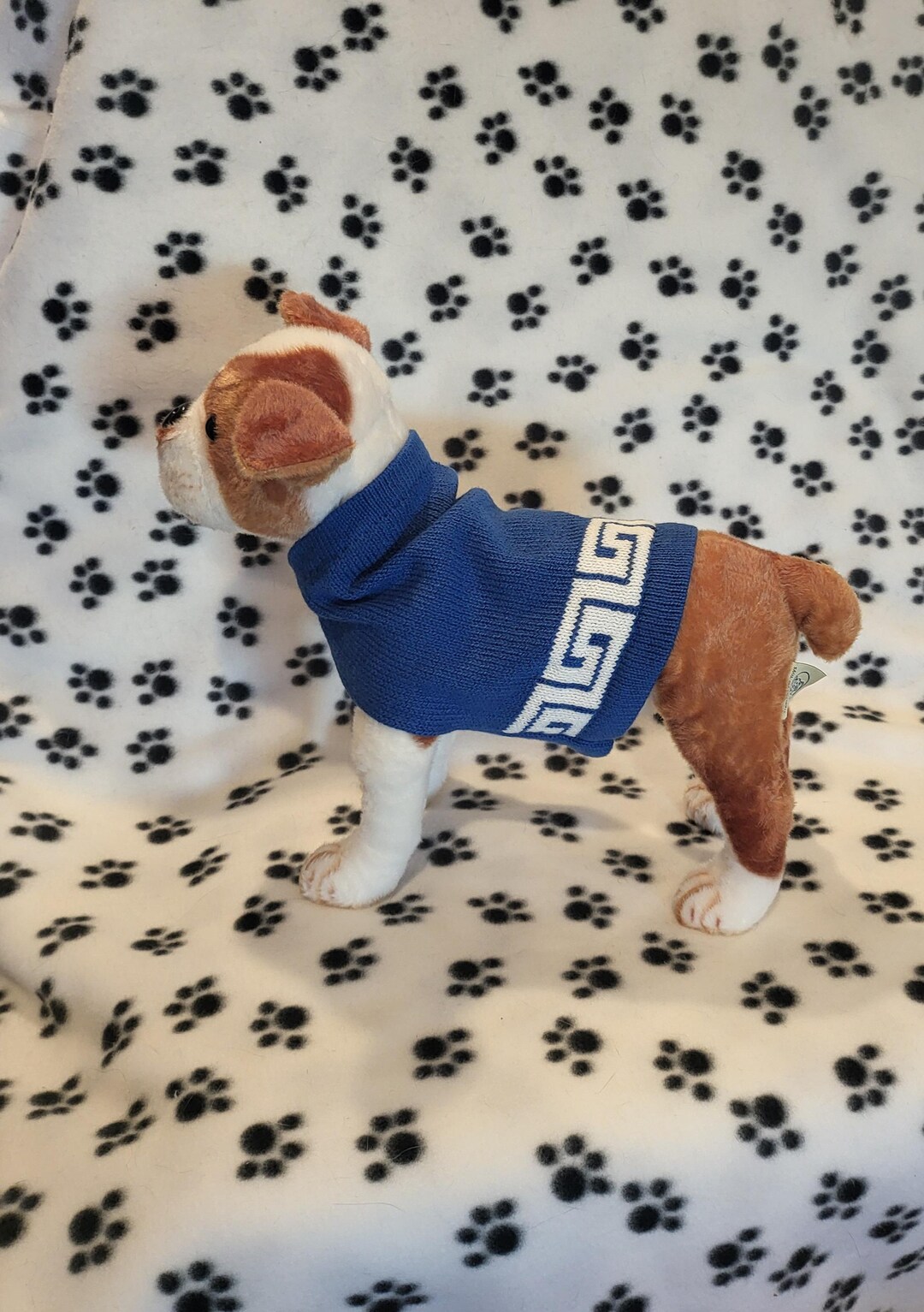 Custom Made Greek Key Small Dog Sweaters, Designer Dog Sweater ...