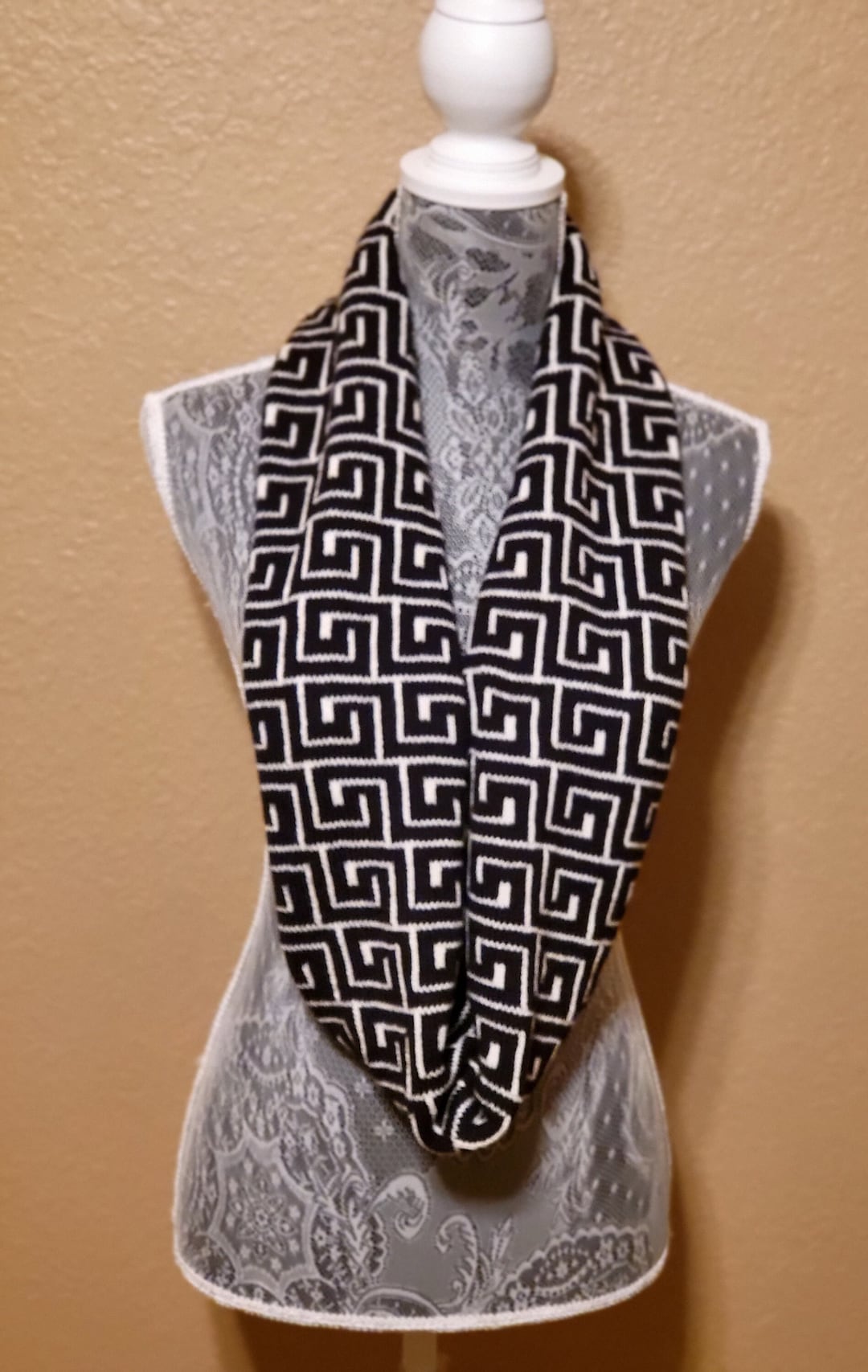 Greek Key Infinity Scarf Custom Knit - Etsy