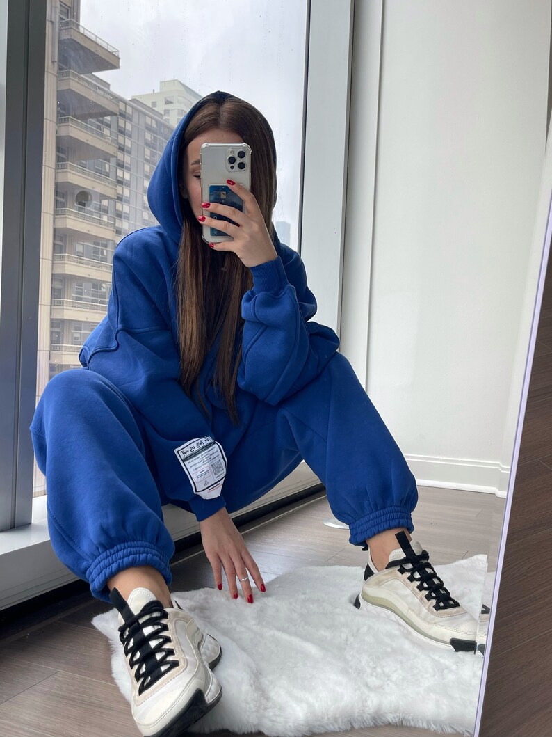 Electric Blue Oversized Sweatsuit Unisex - Etsy
