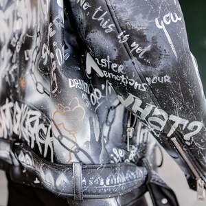 Unique Hand-painted Leather Jacket One of a Kind Artwork - Etsy